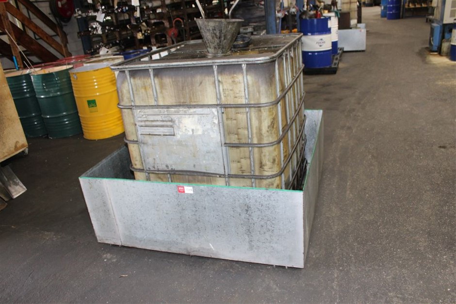 IBC Waste Oil Tank with Steel Bunt Auction (1045-5050714) | Grays Australia