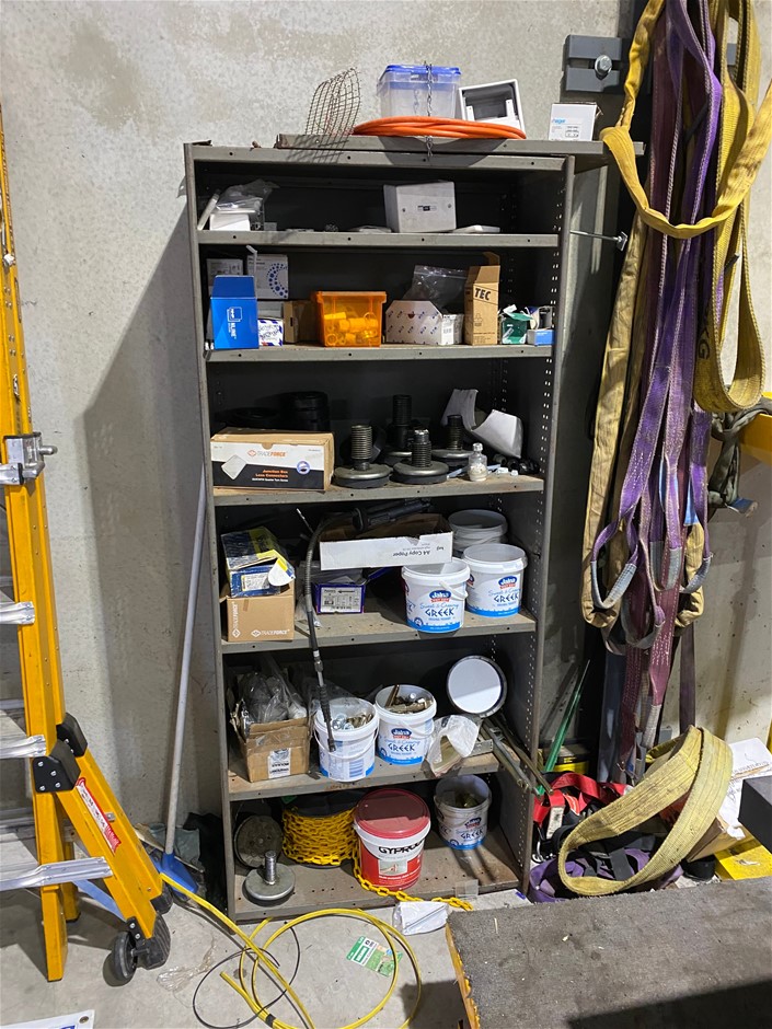 Steel Shelf Including Contents Auction (0013-3023826) | Grays Australia