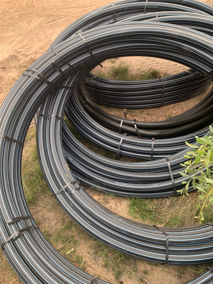 5 x 100m HD 75mm Poly Pipe Coils Auction (0095-7041750) | Grays Australia