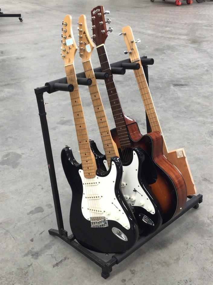 4 x Assorted Guitars on Guitar Stand Auction (0129-3023842) | Grays ...