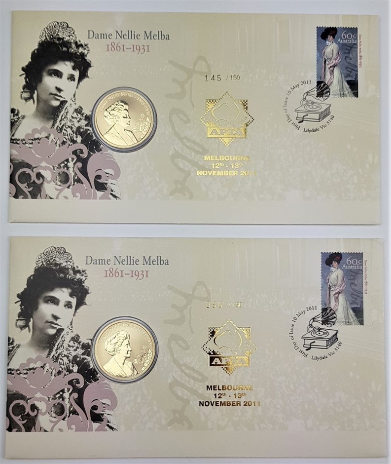 2 x APTA Overprint PNC Dame Nellie Melba, L/E to 56/150 & 145/150 ...