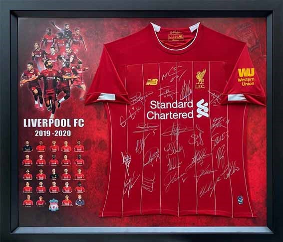 Rare Liverpool FC 2019-2020 CHAMPIONS Squad Hand Signed Shirt Framed ...