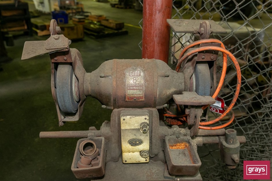 GMF 8" Double Ended Bench Grinder on Steel Pedestal Auction (0070 ...