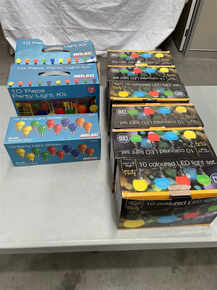 9 x Boxes of Coloured Festoon Lights Auction (0280-3023903) | Grays ...