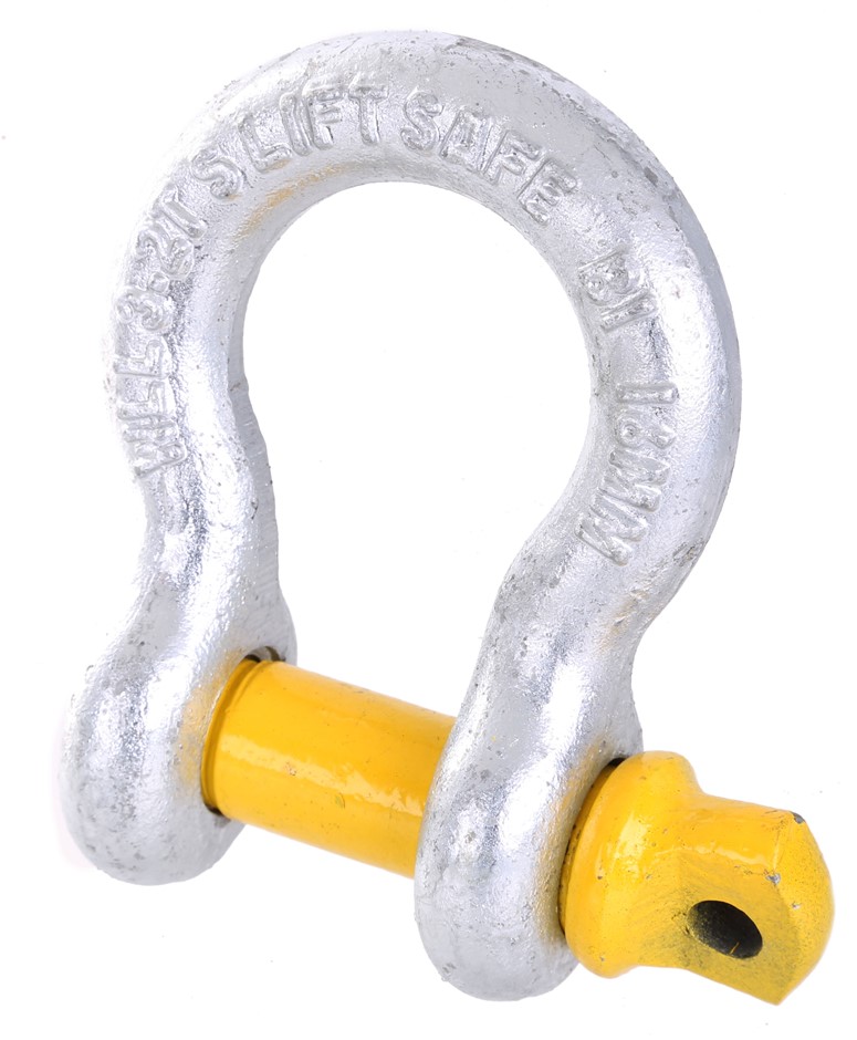4 x Bow Shackles, WLL 3.2T, Screw Pin Type, Grade S. Yellow Pin ...