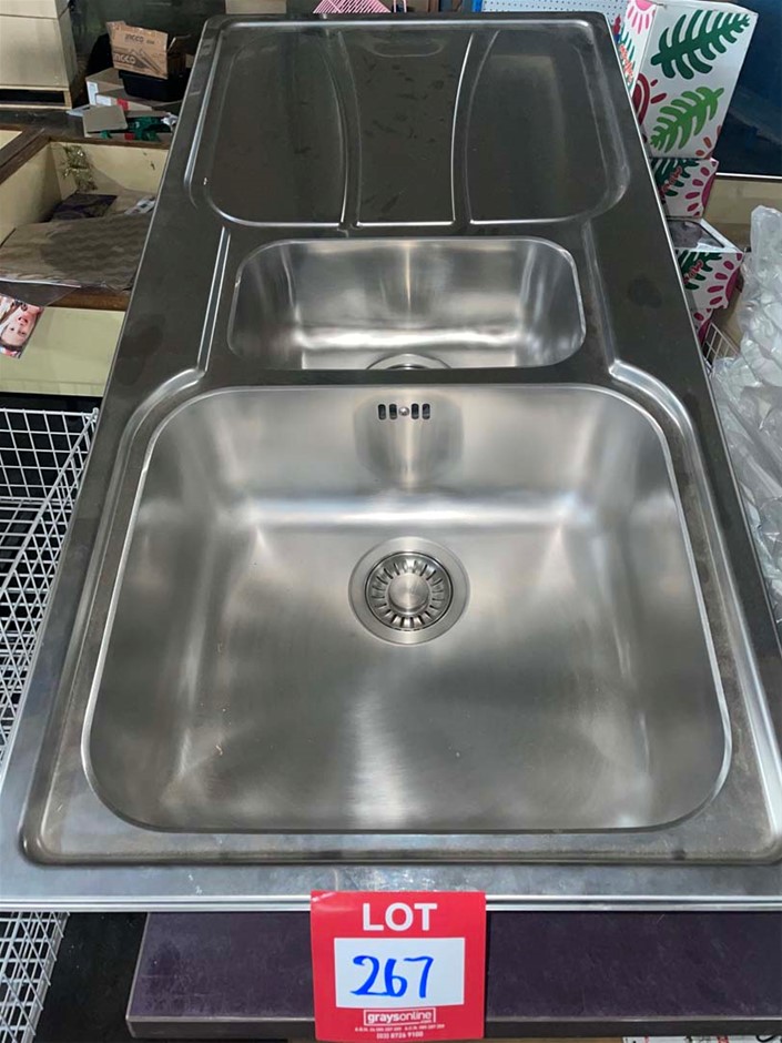 FRANKE Sink, ZTX651, Stainless Steel, 1-1/4 Bowl, With Drainers ...