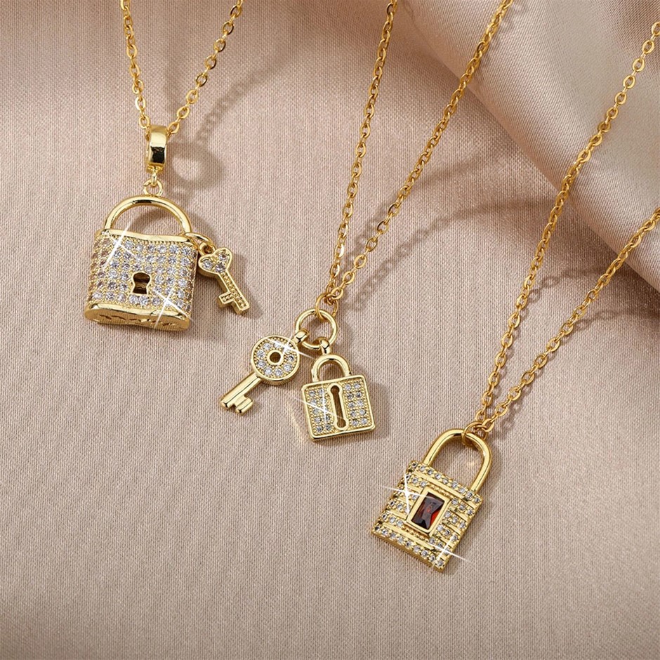 BULK x 3 Designer Locket Necklaces in Gold - Great Gift Idea! Auction ...