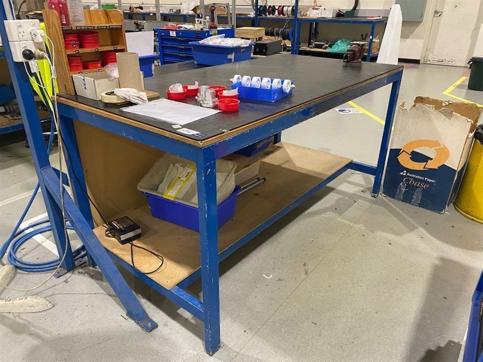 Steel Fabricated Workbench with Vice Auction (1146-3024855) | Grays ...