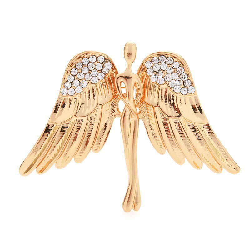 Designer Gold Crystal Statement Angel Brooch Auction (0021-2550091 ...