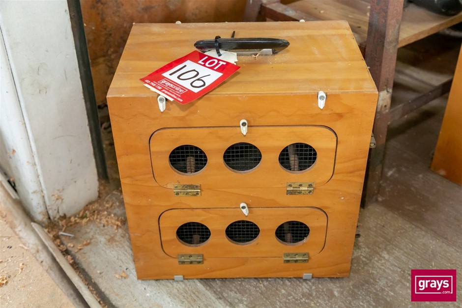 Timber with Steel Mesh Bird Transport Box Auction (0106-5051707 ...