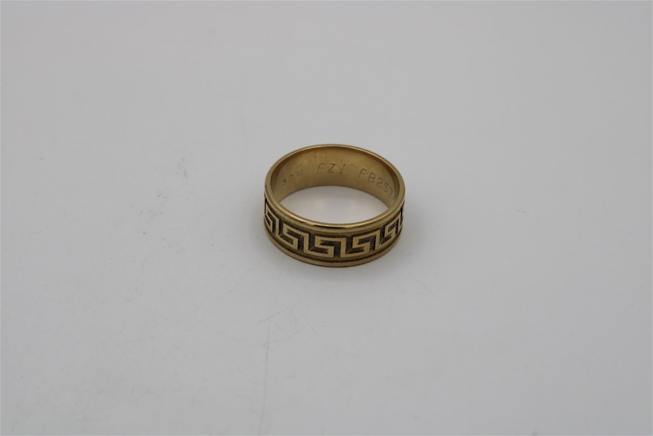 A Stamped 9Ct Yellow Gold, Patterned Band Auction (0022-9037902 ...