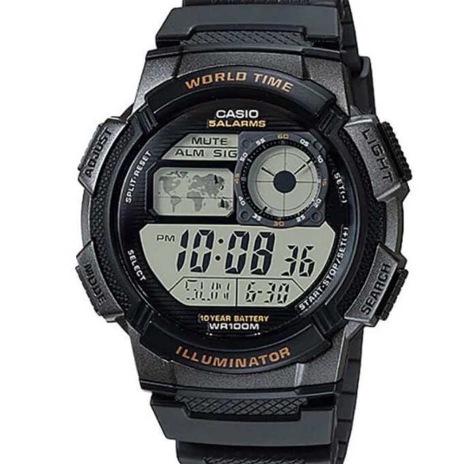 Casio AE1000W-1B World Time Mens Watch Auction (0004-2550147) | Grays ...