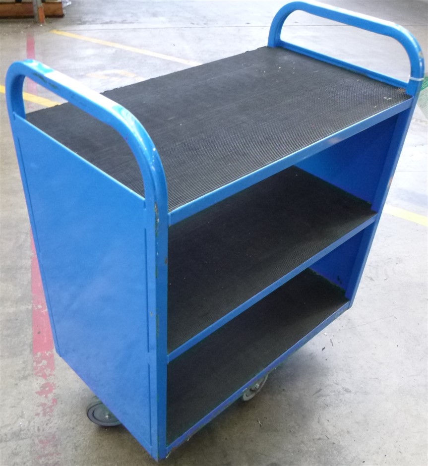 Mobile Blue Metallic Heavy Duty 3 Tier Platform Trolley Auction (0178 ...