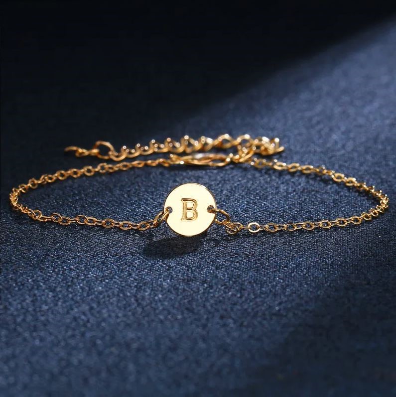 Elegant 18K Yellow Gold plated letter B bracelet Auction (0022-2553798 ...