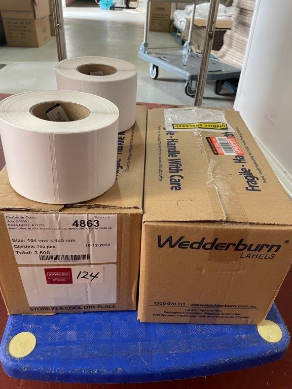 WEDDERBURN labels Freight Labels Auction (0124-5051836) | Grays Australia
