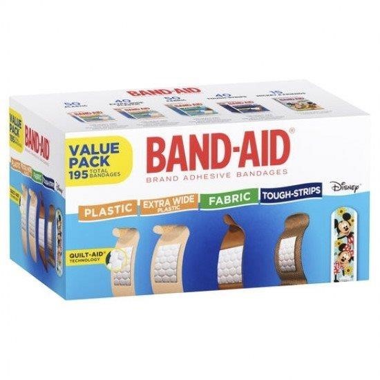 3 x BAND-AID 195pk Value Pack: Plastic, Extra Wide Plastic, Fabric ...