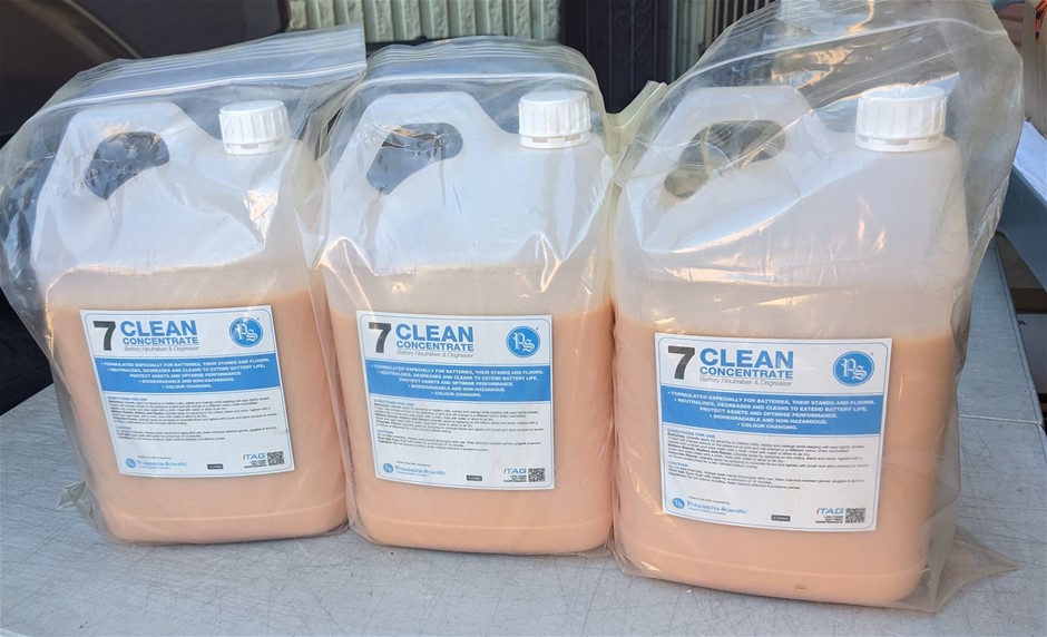 3 x 4L 7 Clean Forklift Battery DEGREASER CONCENTRATE Auction (0034 ...