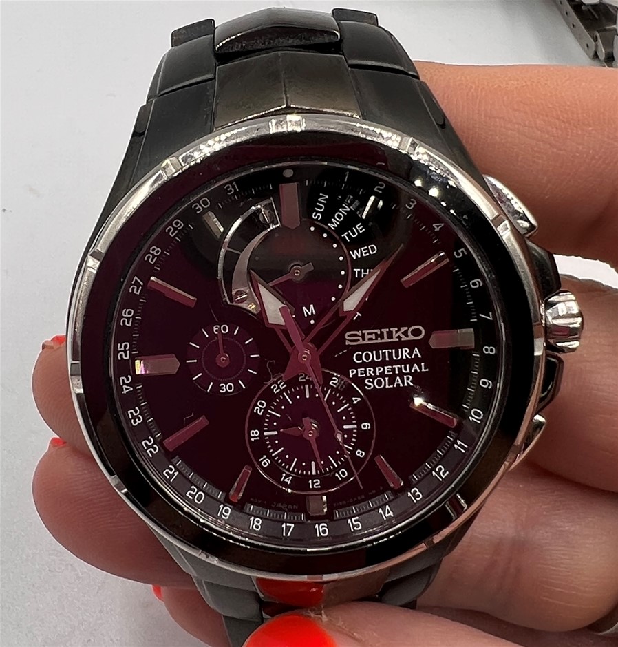 Seiko Coutura Perpetual Solar Sapphire Crystal Watch Auction (0040 ...