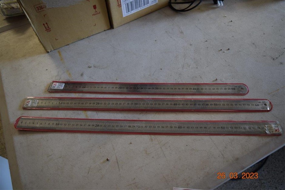 Lot of 3 Unused Stainless Steel Workshop Rulers Auction (0062-9040207 ...