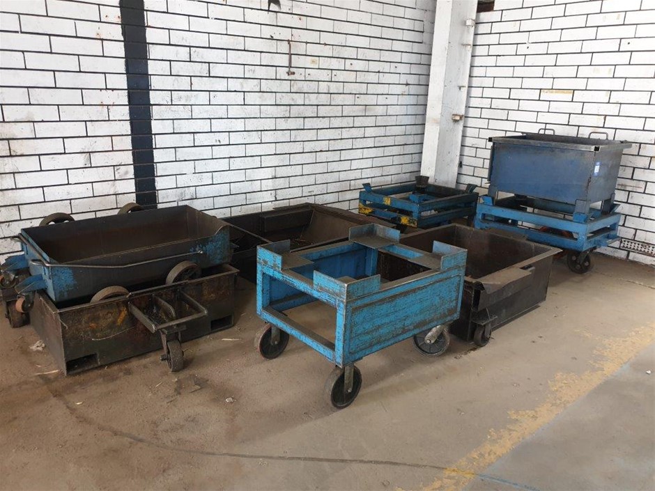 4 Heavy duty mobile swarf bins Auction (0002-8017088) | Grays Australia