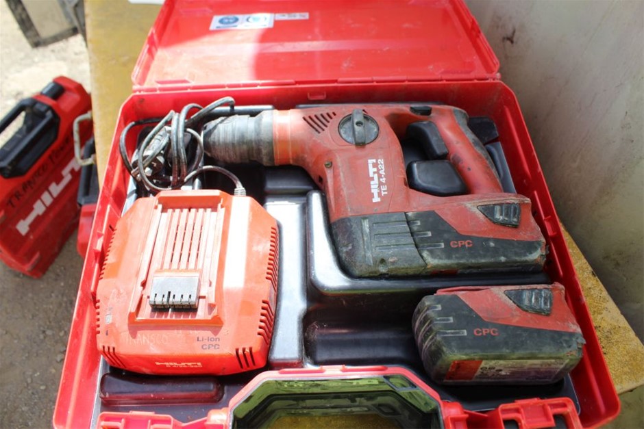 Hilti TE 4-A22 Cordless Rotary Hammer Drill with Poly Case Auction ...