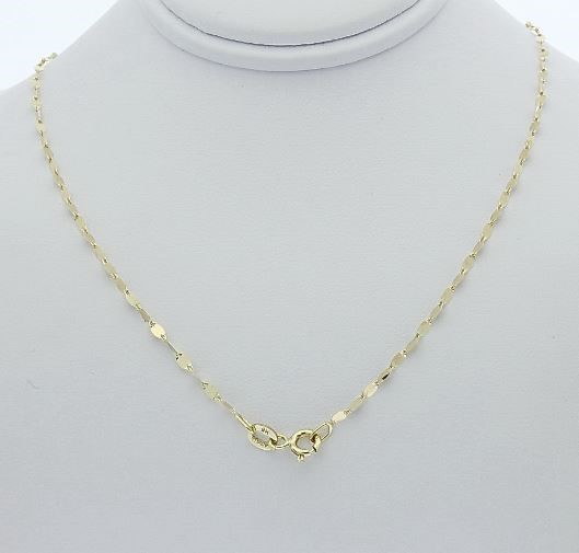 Genuine Italian 9 Karat yellow Gold 55 cm solid fine chain necklace ...