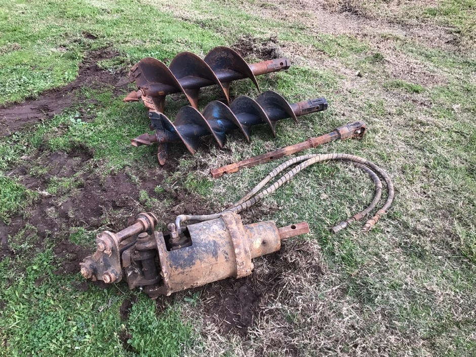 Hydraulic Auger Drive Motor and 2 x Augers Auction (0003-3025681) | Grays Australia