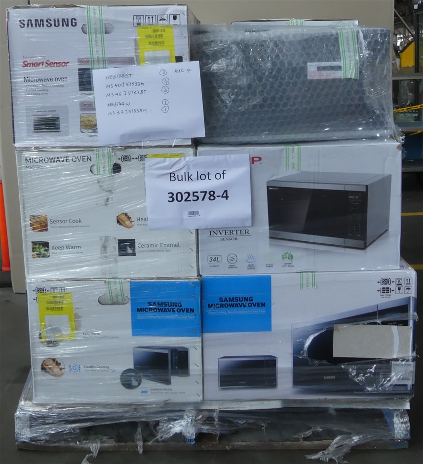 Pallet Lot of 12 x Samsung UNTESTED Microwaves Auction (0001-2187886 ...