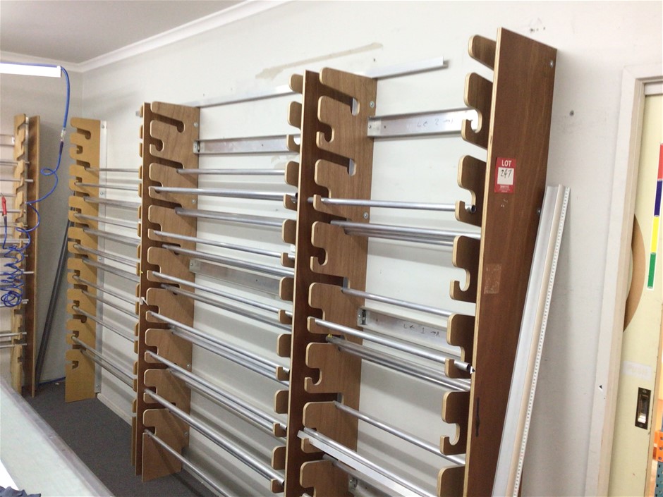 Qty of 7 Vinyl/Print Media Rolls Storage/Dispensing Racks Auction (0247 ...