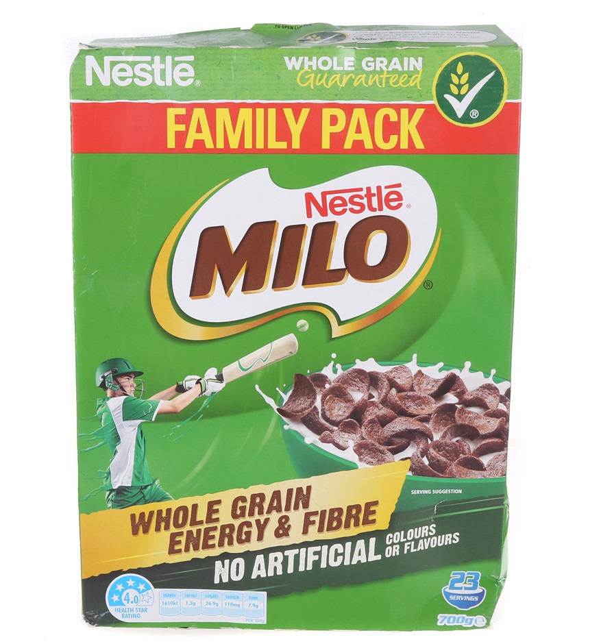 8 x NESTLE MILO Whole Grain Energy & Fibre Cereal Family Packs 700g. N ...