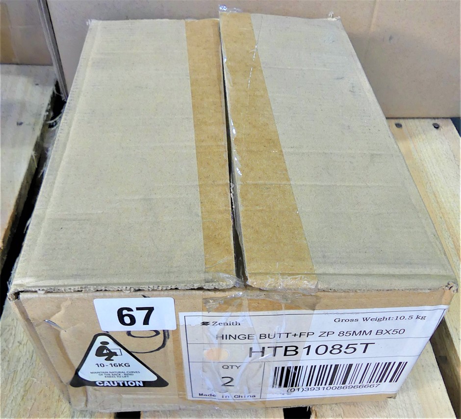 Bulk lot of 1 x Box of 2 x ZENITH. BUTT HINGES. 85MM Auction (0034 ...