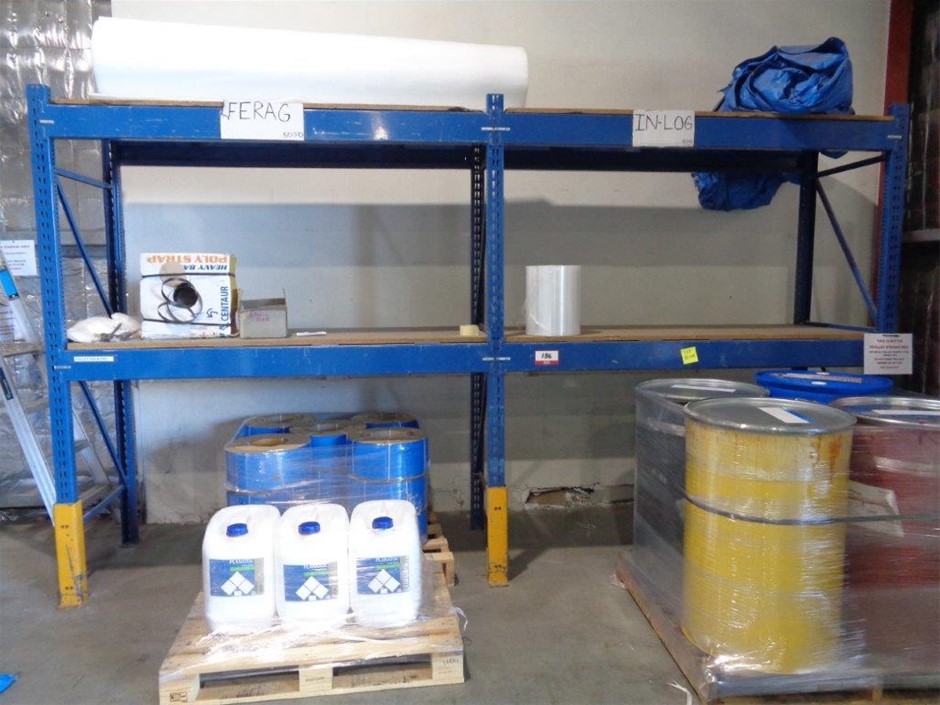 2 Tier Pallet Racking with Timber Shelving Auction (0186-9042299 ...