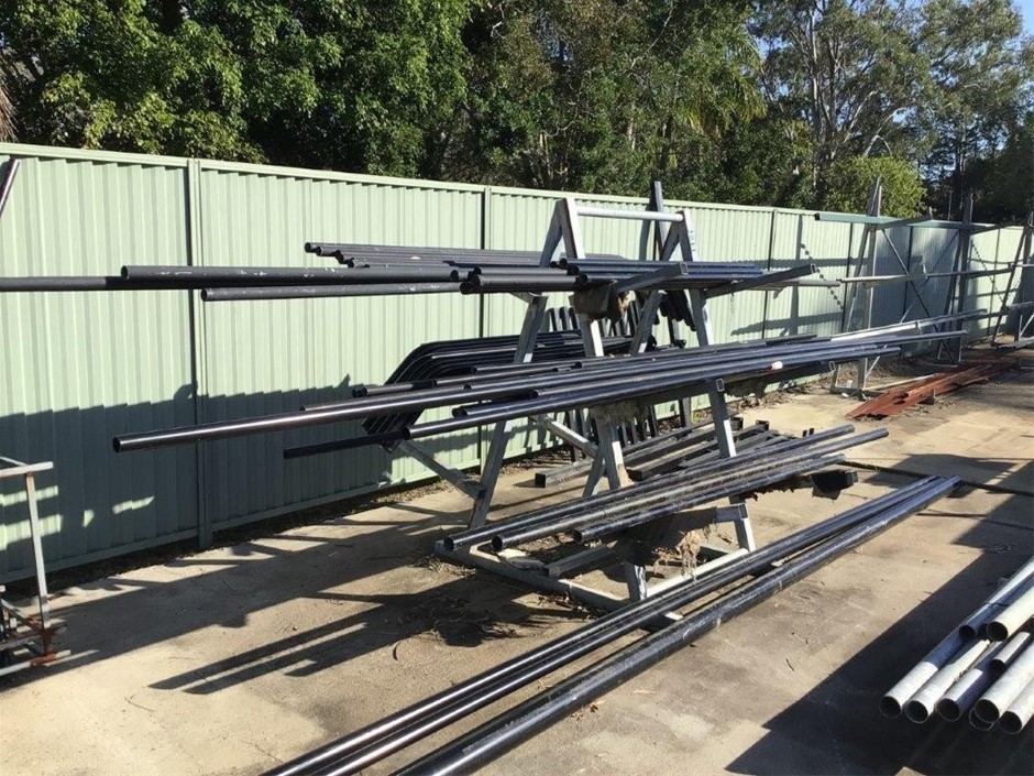 Qty Various Black Powder Coated Tubes With A-Rack Stillage Auction ...