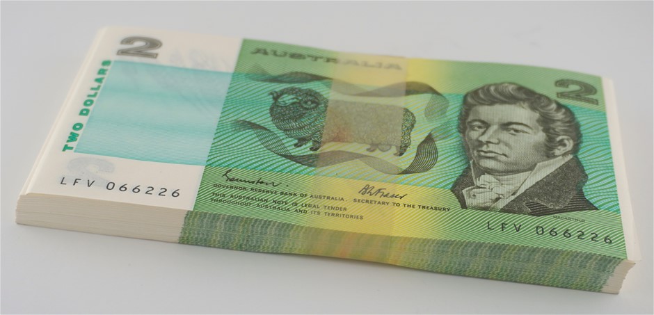 100 x Consecutive Australian $2 Banknotes Auction (0004-2554302 ...