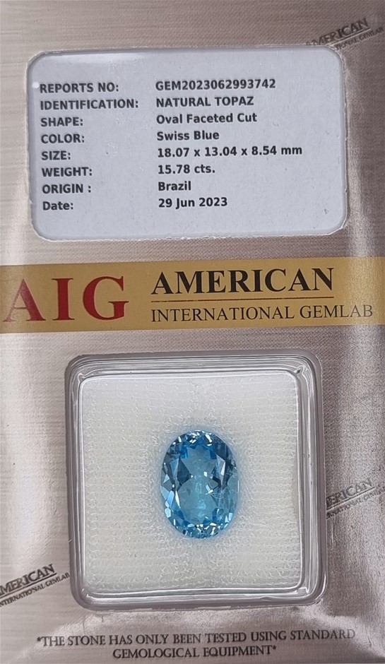 15.78 Carat Natural Topaz Auction (0003-2554730) | Grays Australia