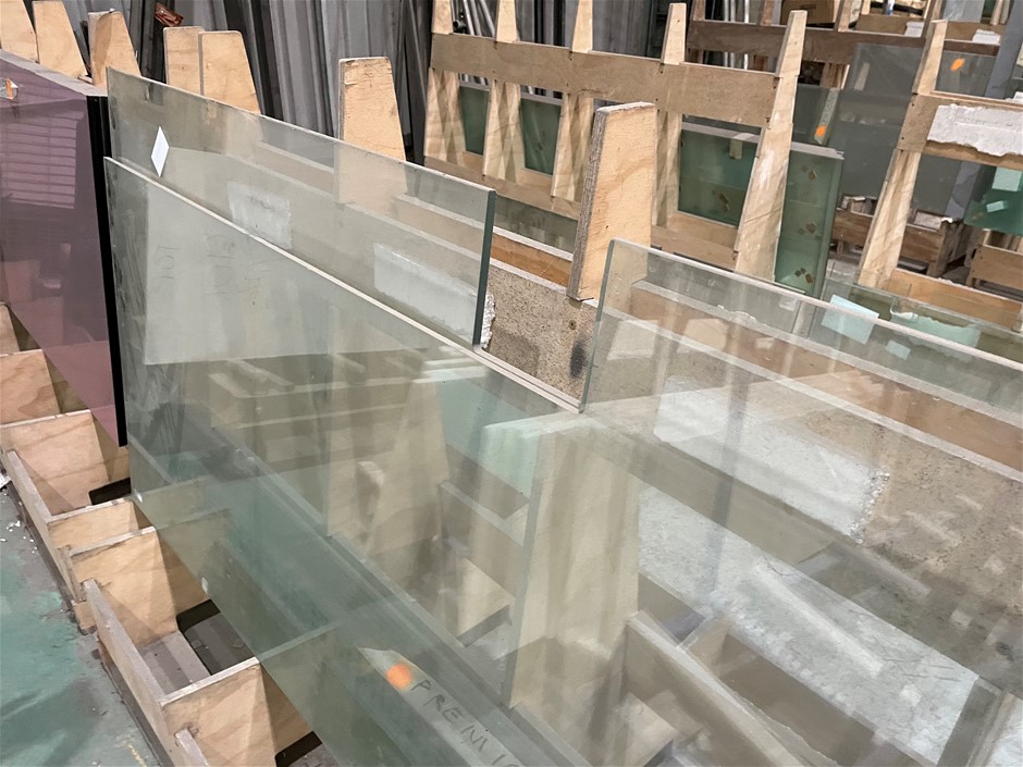 Toughened glass fixed panel, 2010L X 685W X 10 Thick (Bid price per ...