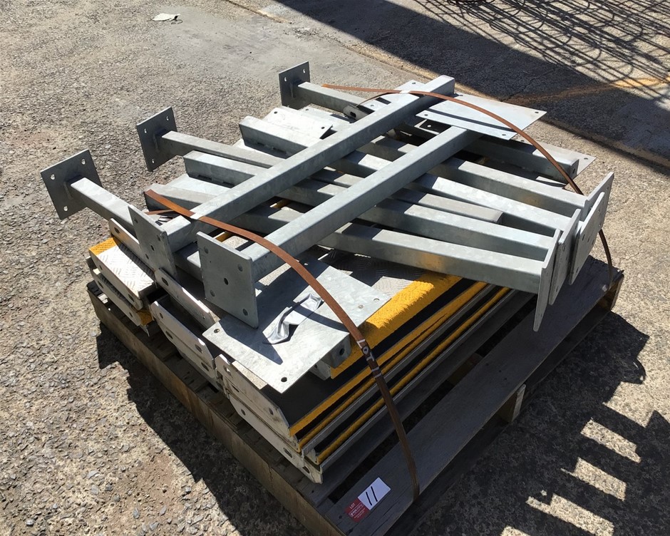 Qty Galvansied Step Treads and Sign Post Stands Auction (0011-7046791 ...