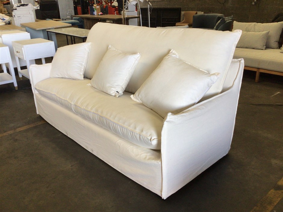 COCO REPUBLIC White 3 seater couch Auction (0002-7047813) | Grays Australia