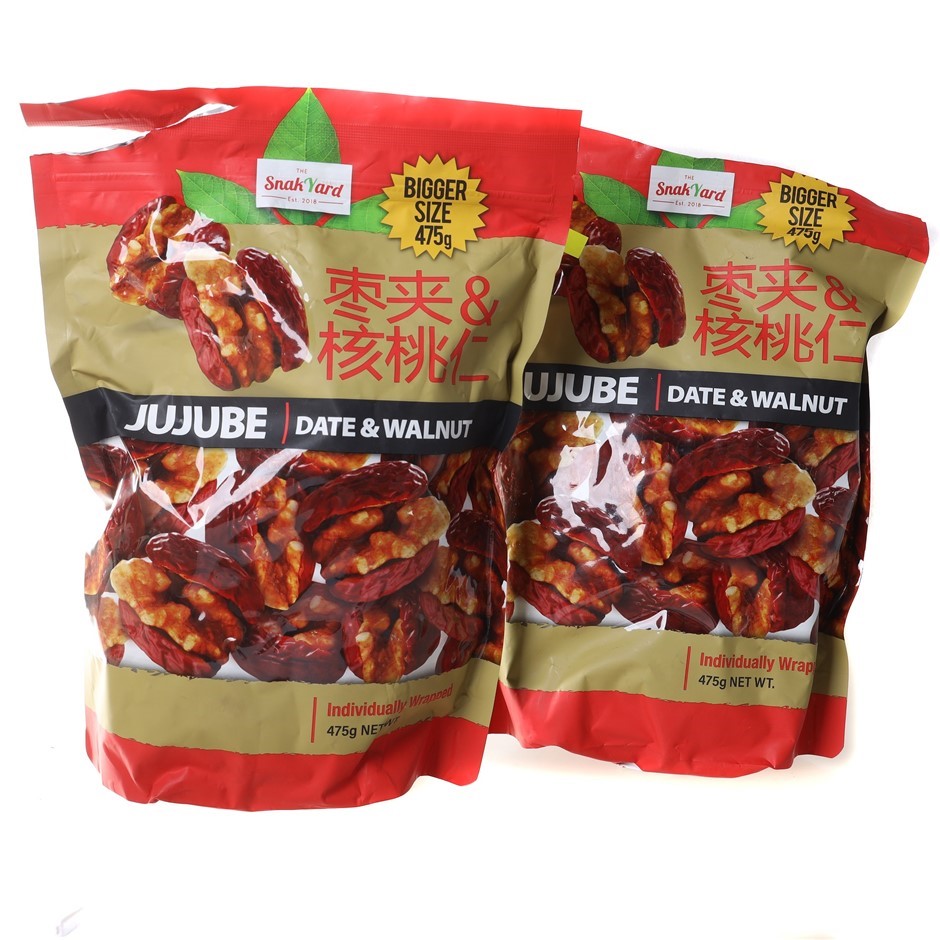 2 x JUJUBE Date & Walnut 475g. NB: Damaged packaging & approx. 10 x missing Auction (0338 ...
