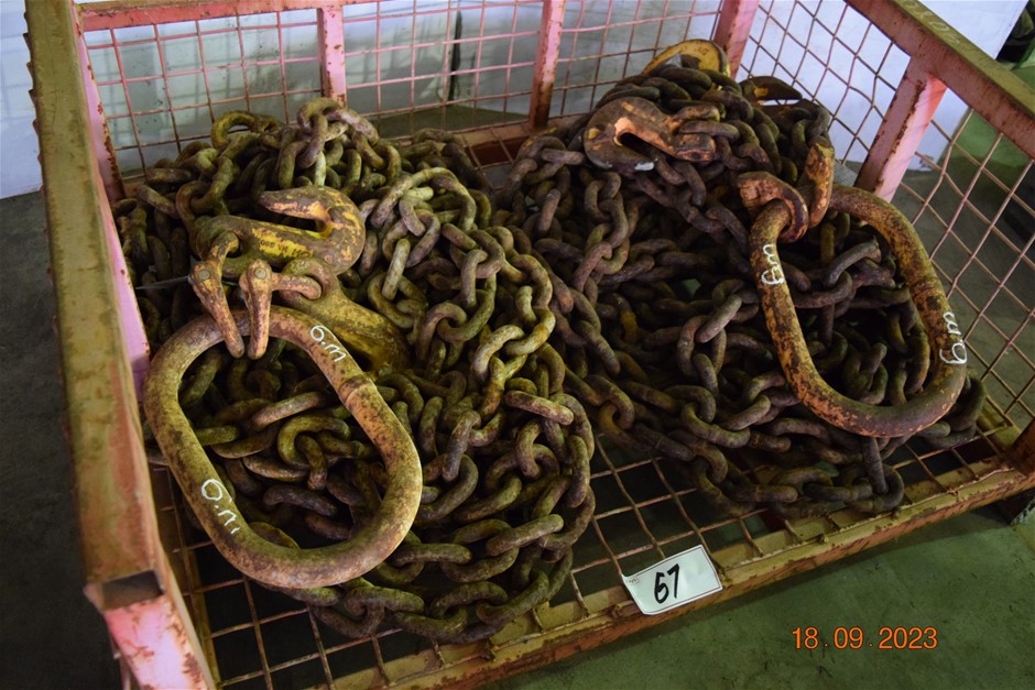 (Bid price per each) 6m x 2 Leg Lifting Chains Sets Auction (0067 ...