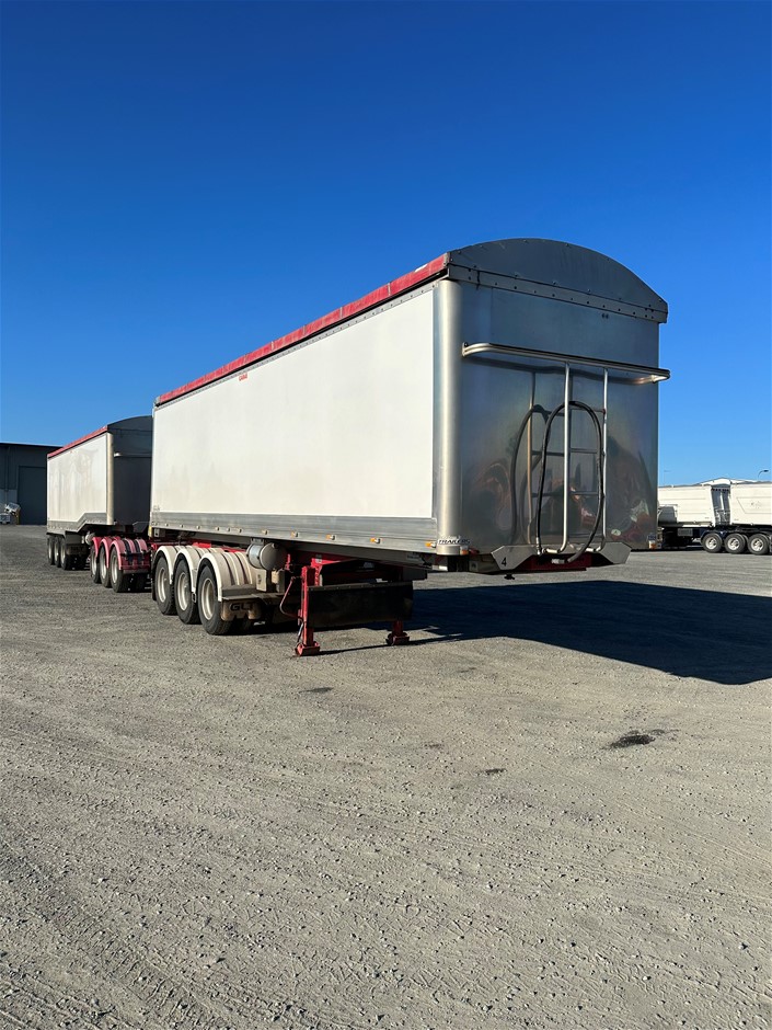 2014 Graham Lusty A & B Combination Grain Trailers with Dolly Road ...