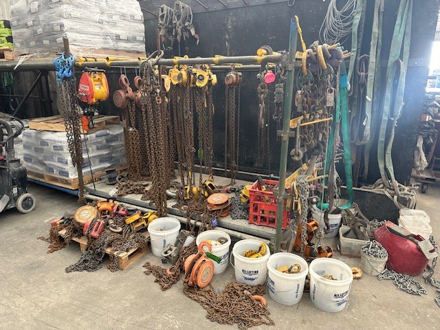 Large Assortment of Lifting Chains, Slings & Blocks Auction (0038 ...