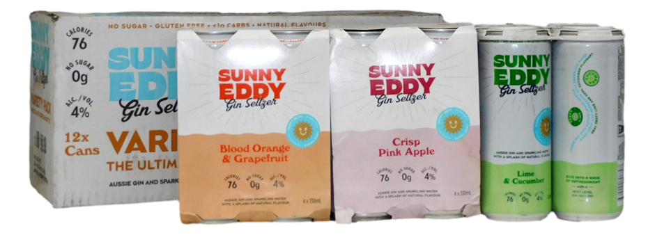 Sunny Eddy Gin Seltzer Variety Pack (12x 330mL) Australia Auction (0025 ...