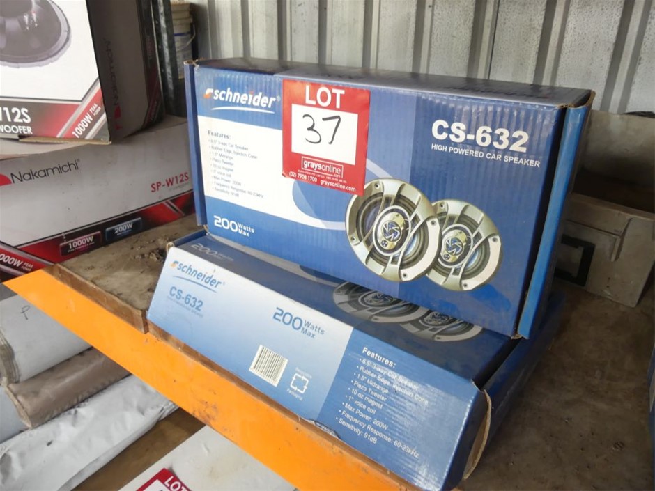 Qty 2 Boxes Of 2 x Schneider CS-632 Unused High Powered 3 Way Car Speakers Auction (0037-5054471 ...
