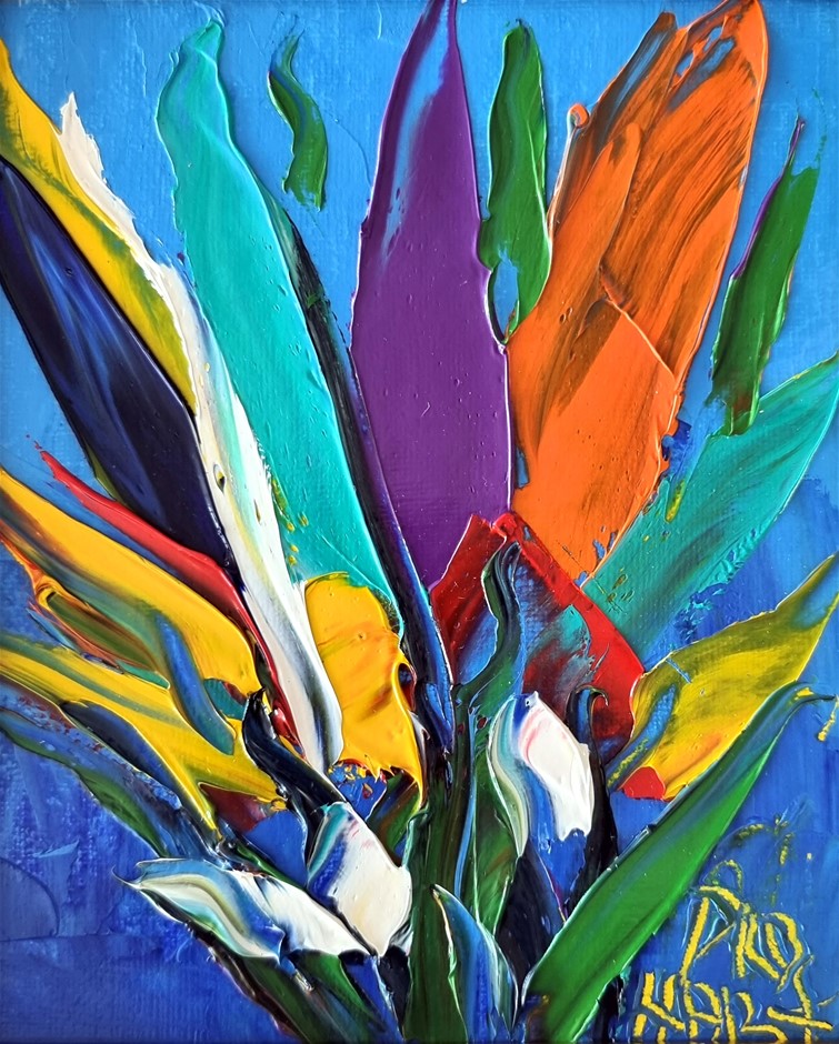 PRO HART (1928 - 2006), Original Acrylic Painting on Card Auction (0001 ...