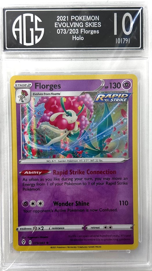 2021 Pokemon Evolving Skies 073/203 Florges Holo Trading Card Auction ...