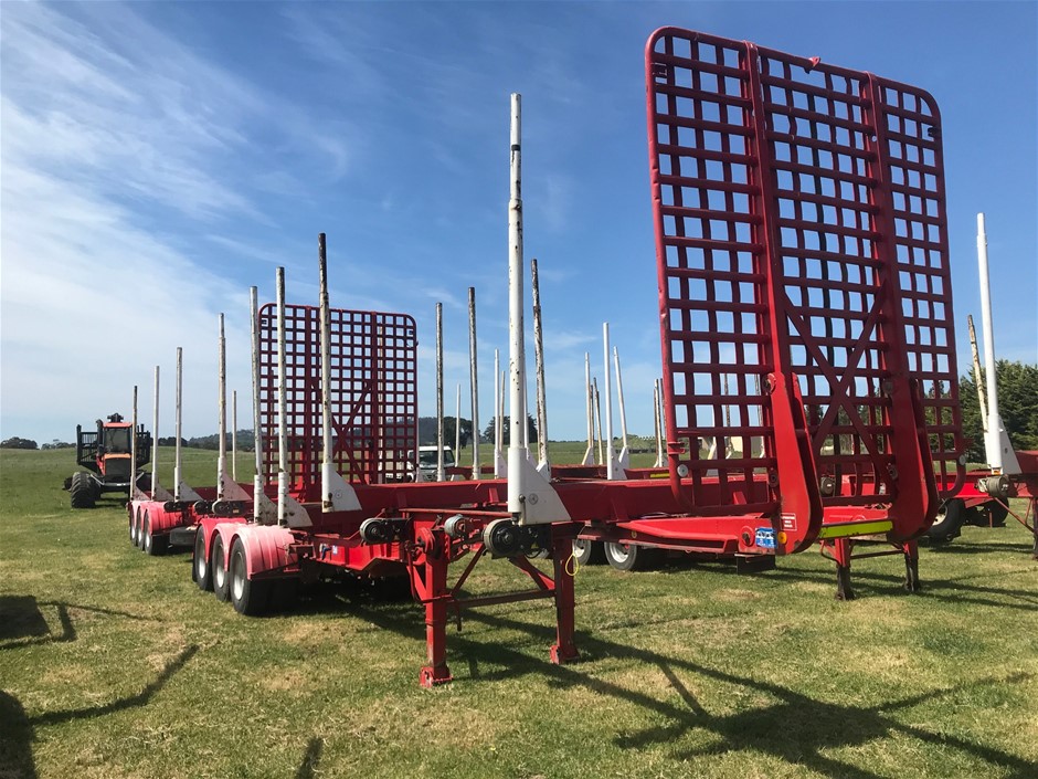 1998 & 2000 Krueger ST3-38 Triaxle Log A/B Double Combination Auction ...