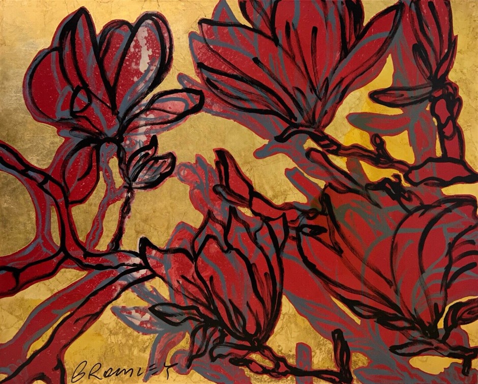 DAVID BROMLEY (1960 - ) Polymer & Gold Leaf Painting on Canvas Auction (0021-2556170) | Grays ...