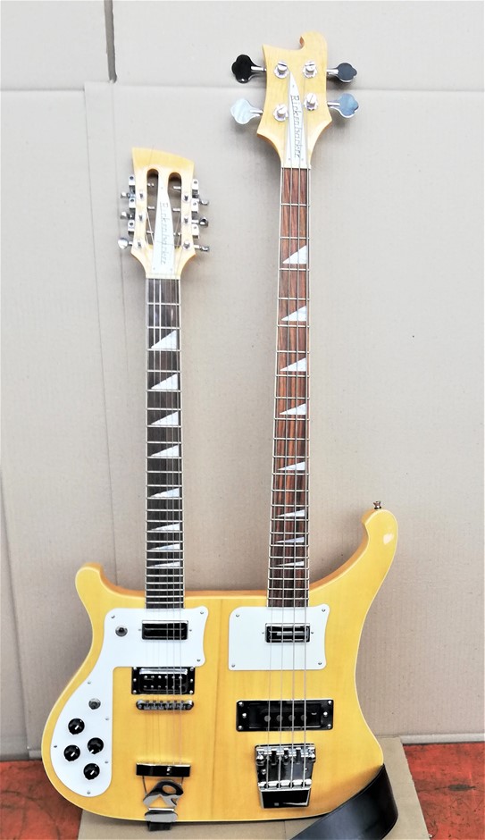 REPLICA Rickenbacker Left Handed Twin Neck Guitar With Carry Case ...