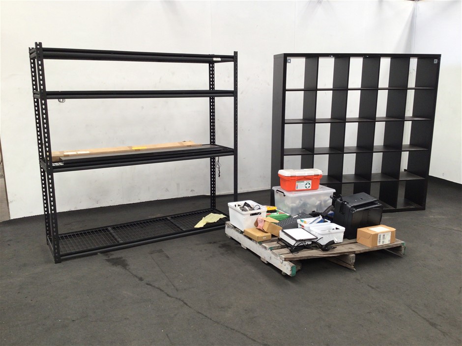 2 x Assorted Shelving Units & Pallet of Consumables Auction (0063 ...